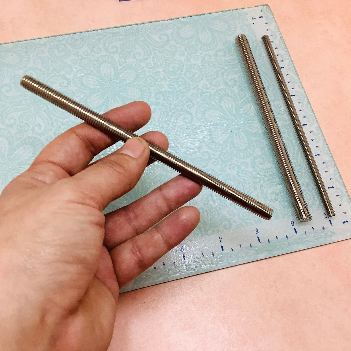 Metal Rods Set of 3 threaded Tools for polymer clay sculpting and text
