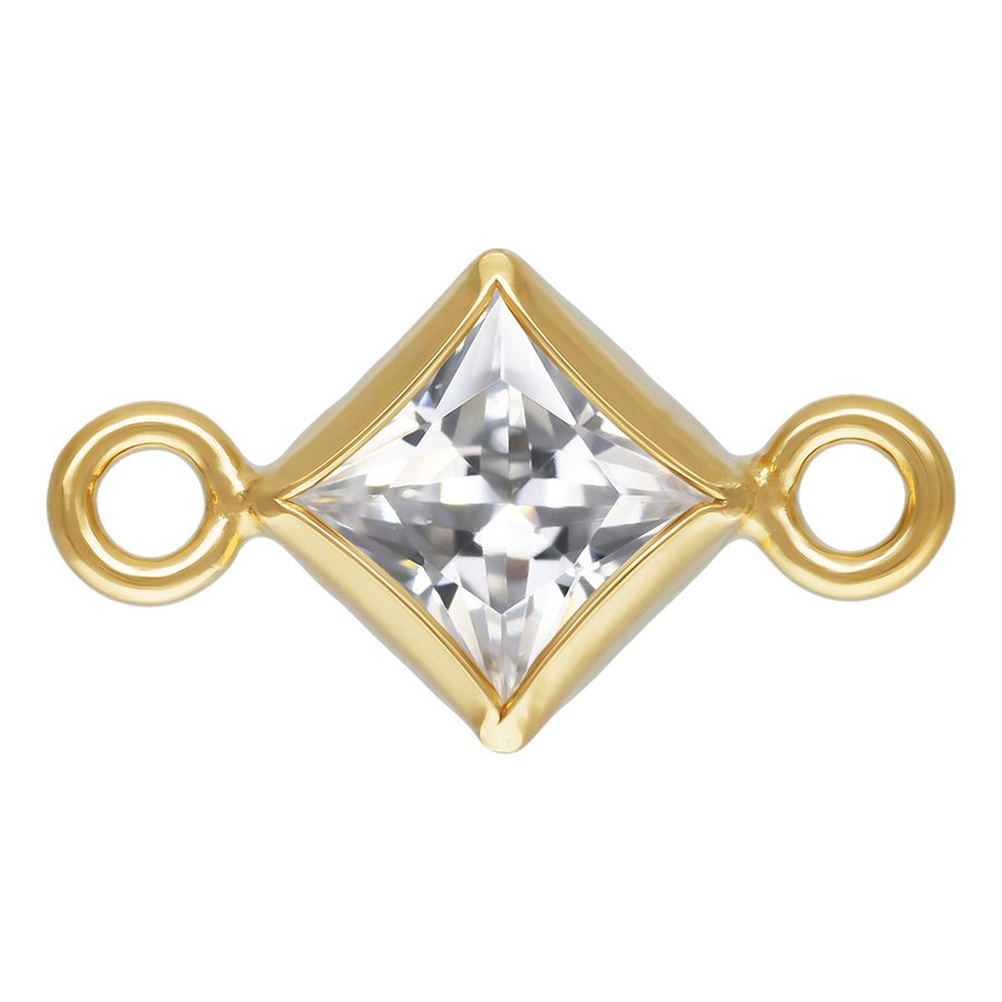 Gold-Filled Diamond Bezel CZ Connectors for Permanent Jewelry – Clay ...