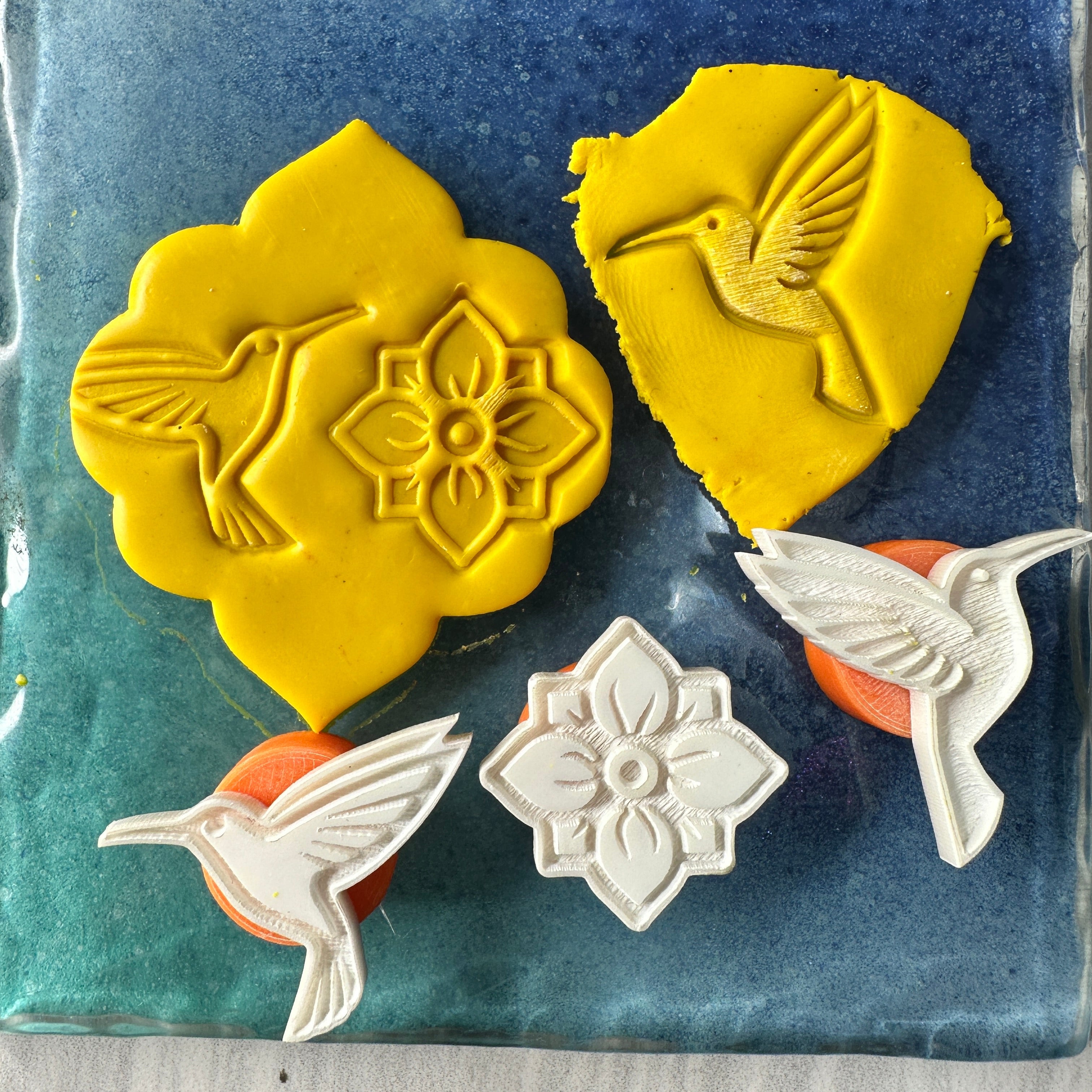 Happy Hummingbirds Texture Tips mini stamps for polymer clay – Clay ...