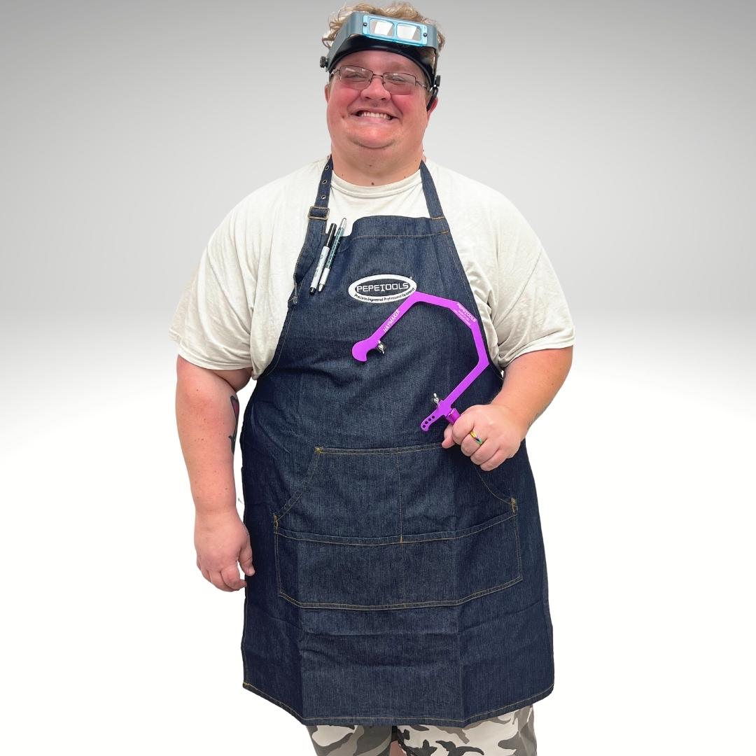 Metalsmith Denim Apron, Embroidered Pepetools Logo – Clay Revolution
